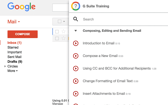 Descargar la extensión G Suite Training para Chrome