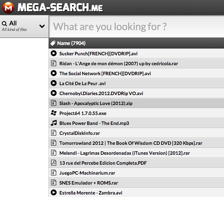 Mega Search es un buscador de enlaces en Mega