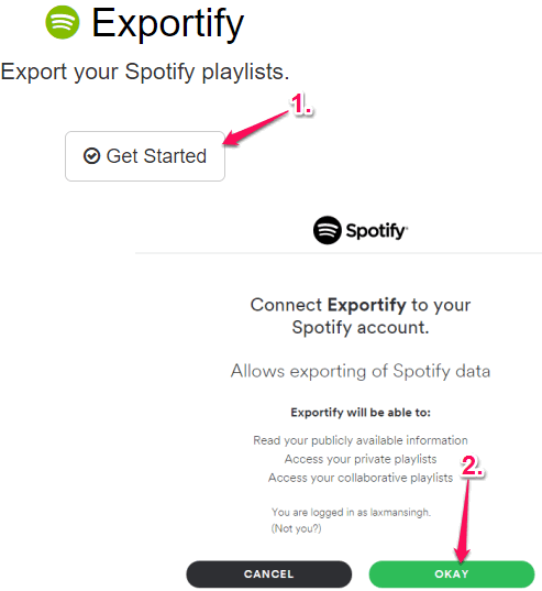 Exportify permite exportar listas de Spotify en .CSV