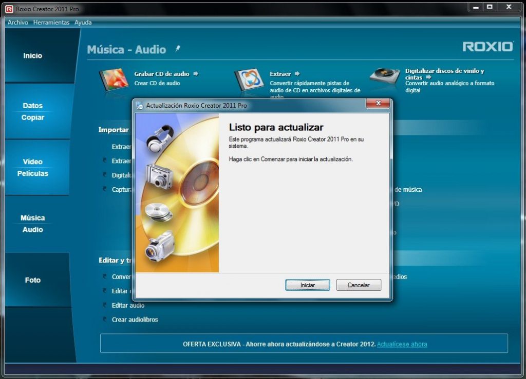 Descargar Roxio creator para quemar y grabar CD y DVD