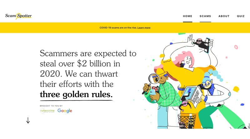Descargar Scam Spotter para reportar estafas online